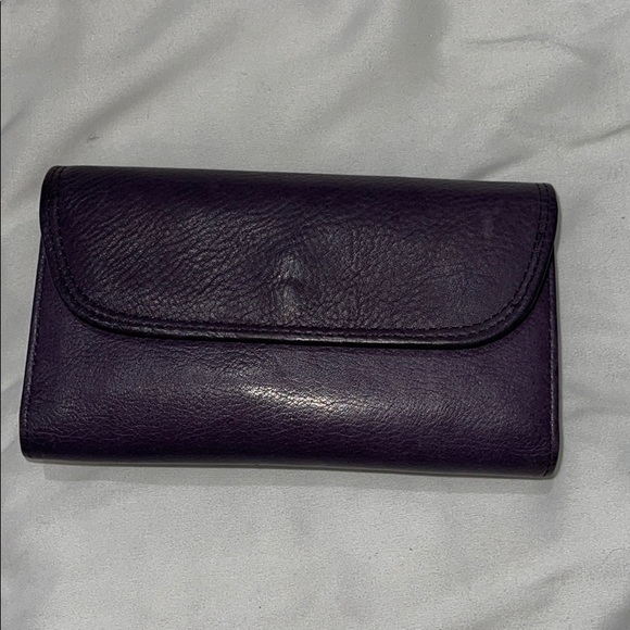Bags | Purple Leather Wallet | Poshmark
